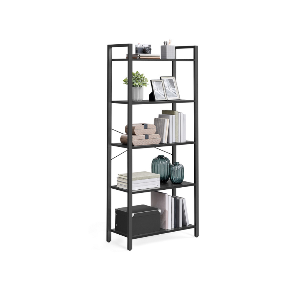 5 TIER BOOKSHELF RUSTIC BROWN/BLACK – SimplyHomeHi